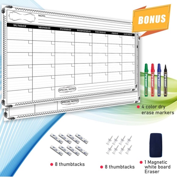 Office | 2x3 Feet Large Dry Erase Wall Calendar Poster | Poshmark